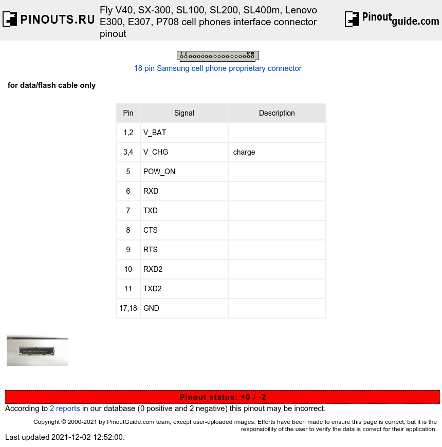 Fly SL400m @ pinouts.ru